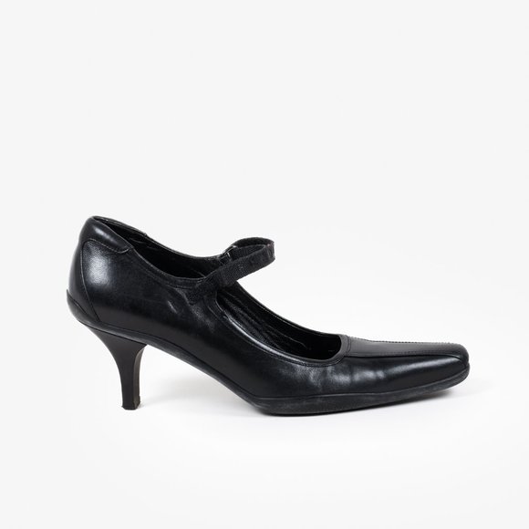Prada Linea Rossa | Shoes | Prada Linea Rossa Black Leather Pointed Heel With Ankle Strap | Poshmark